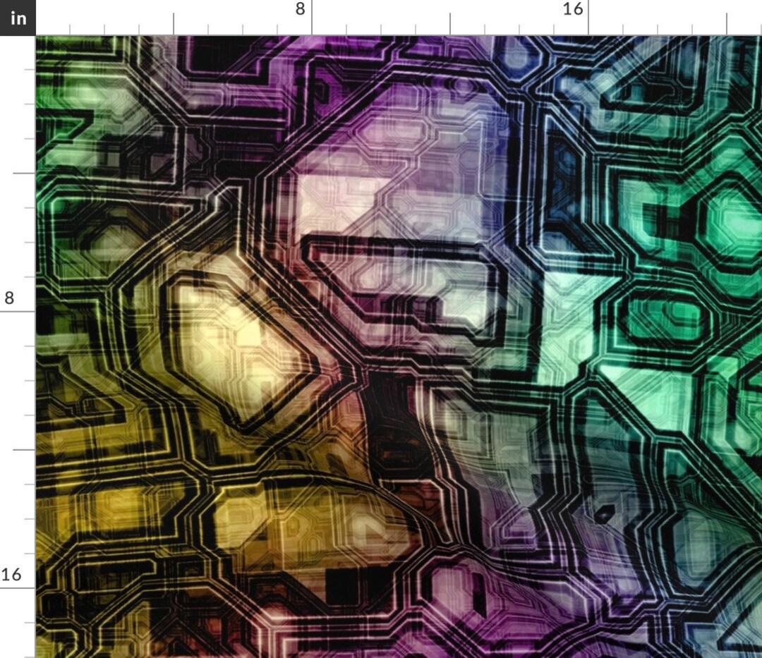 Cyberpunk Tech Fabric Gemstone Circuits by Iverillian Techno Ombre ...