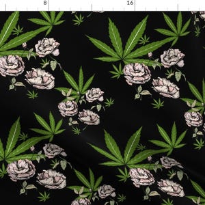 Cannabis Flower Fabric - Cannababe Cannabis Floral by Mischievousdesign ...