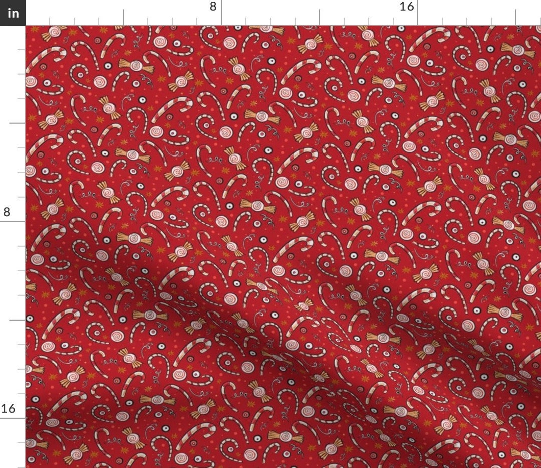 Christmas Candy Fabric Peppermint Candy on Red by Johannaparkerdesign ...