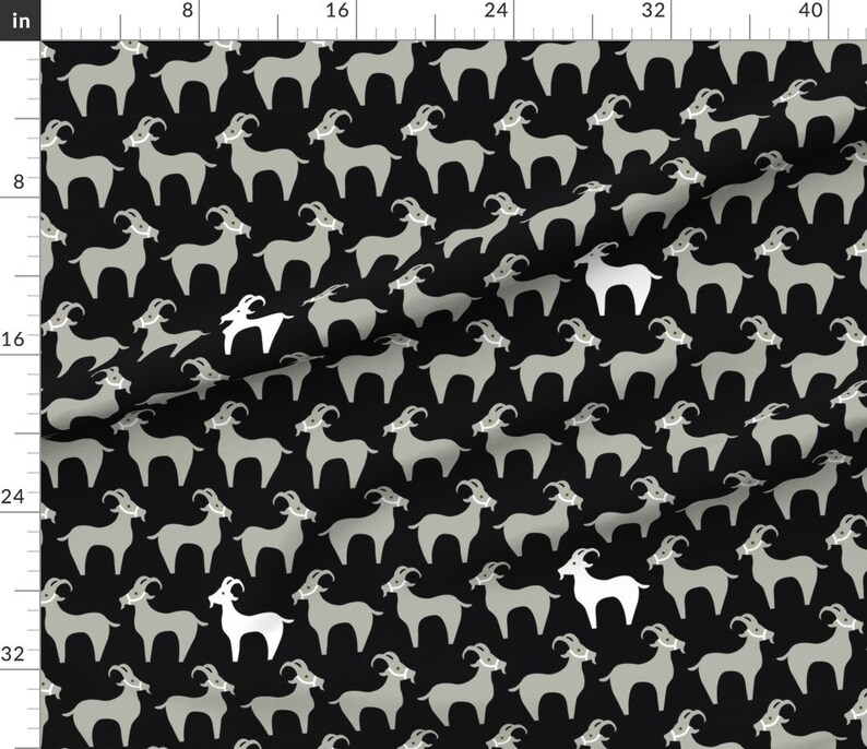 Goats Fabric Goats by Mariafaithgarcia Mod Scandi Gender - Etsy