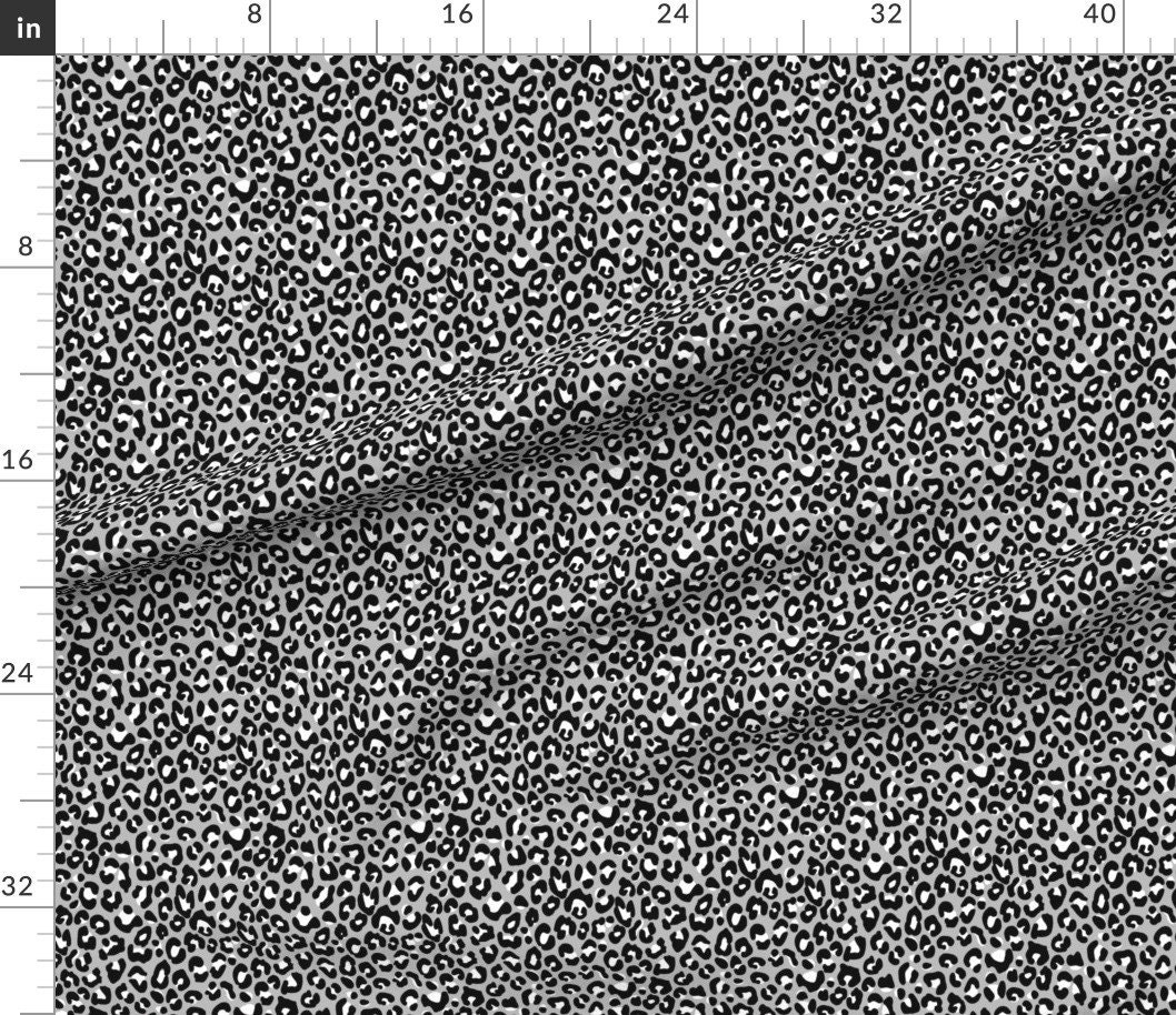 Black and Gray Cheetah Print Fabric Black Grey Leopard | Etsy