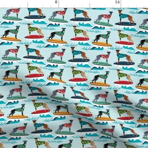 Surfing Greyhounds Fabric Surfing Hawaiian Greyhounds by - Etsy