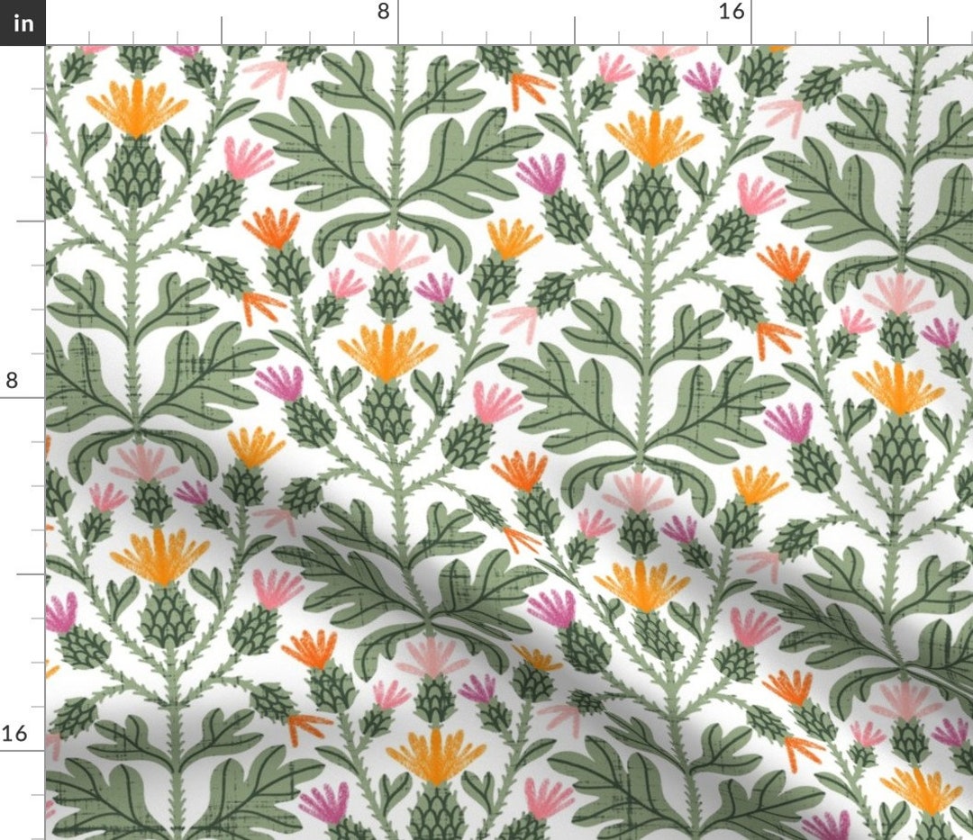 Victorian Fabric Thistle Burdock Wilds by Stolenpencil Floral Art ...
