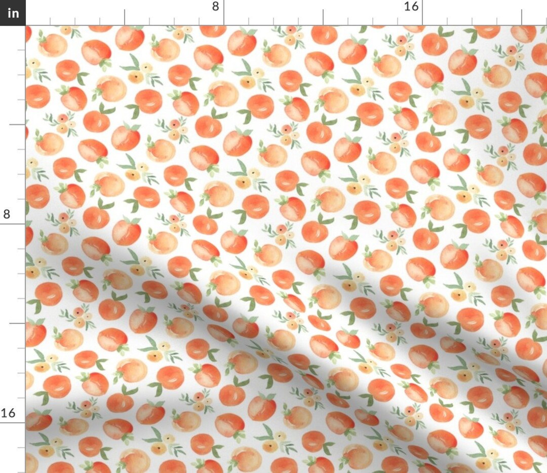 Peaches Fabric Painted Peaches by Gingerlous Peaches Orange White ...