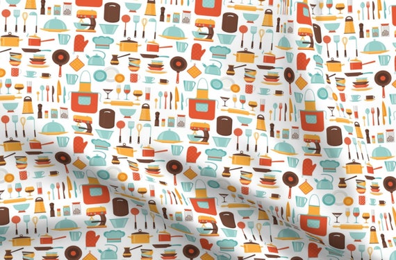 Kitchen Fabric Chef's Delight By Sandityche Mixer | Etsy