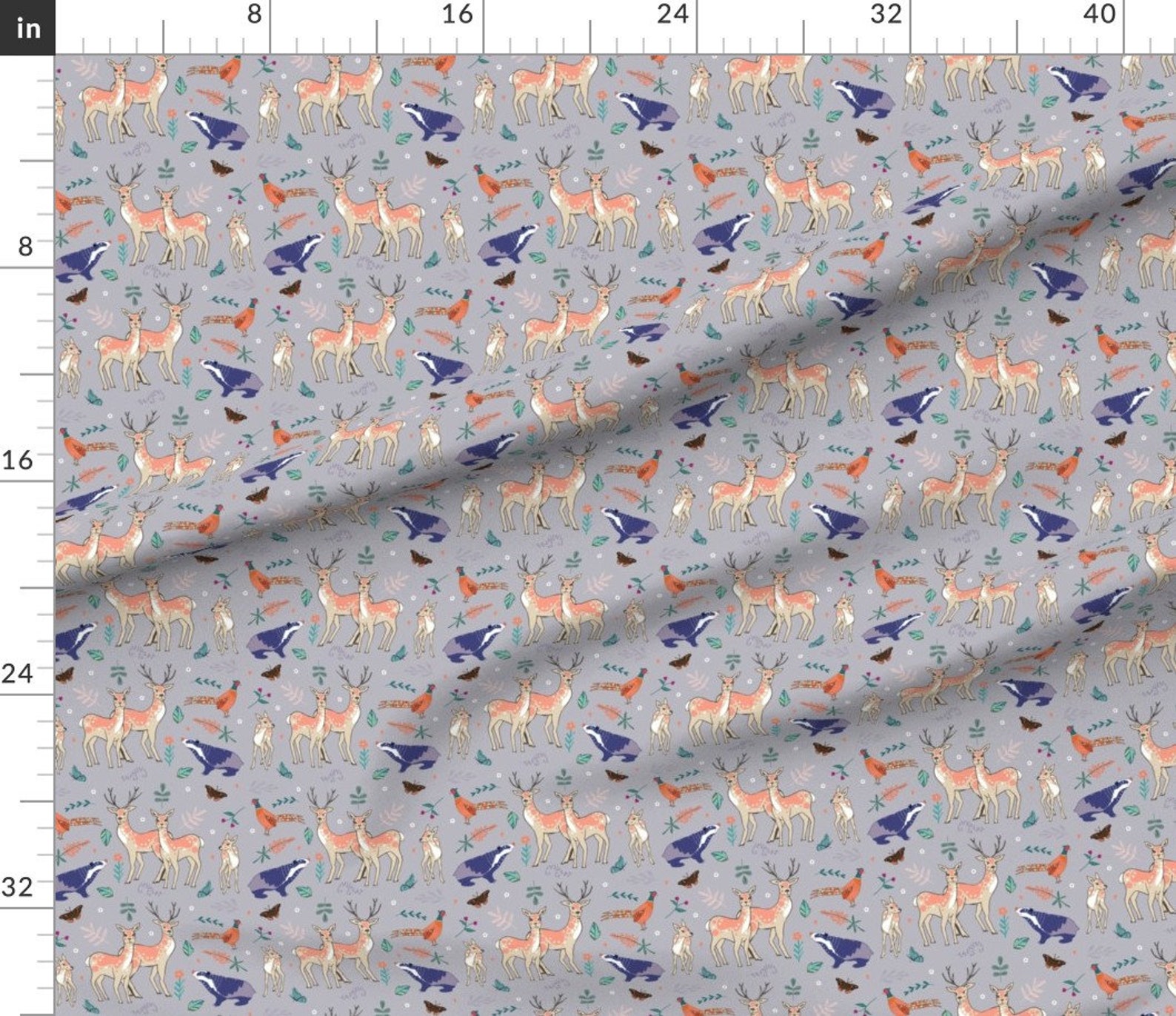Badger Fabric Deer Badger by Angie Spurgeon Badger | Etsy