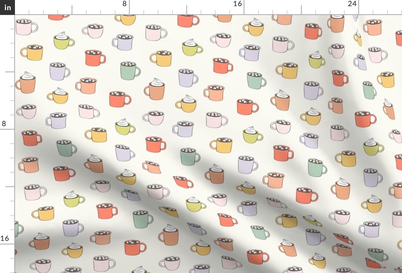 Fall Cocoa Fabric - Hot Cocoa - Hot Chocolate - Fall Colors by ...