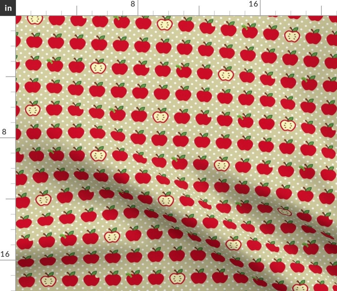 Apple Fabric Red Apples by Risarocksit Red Food Fruit - Etsy
