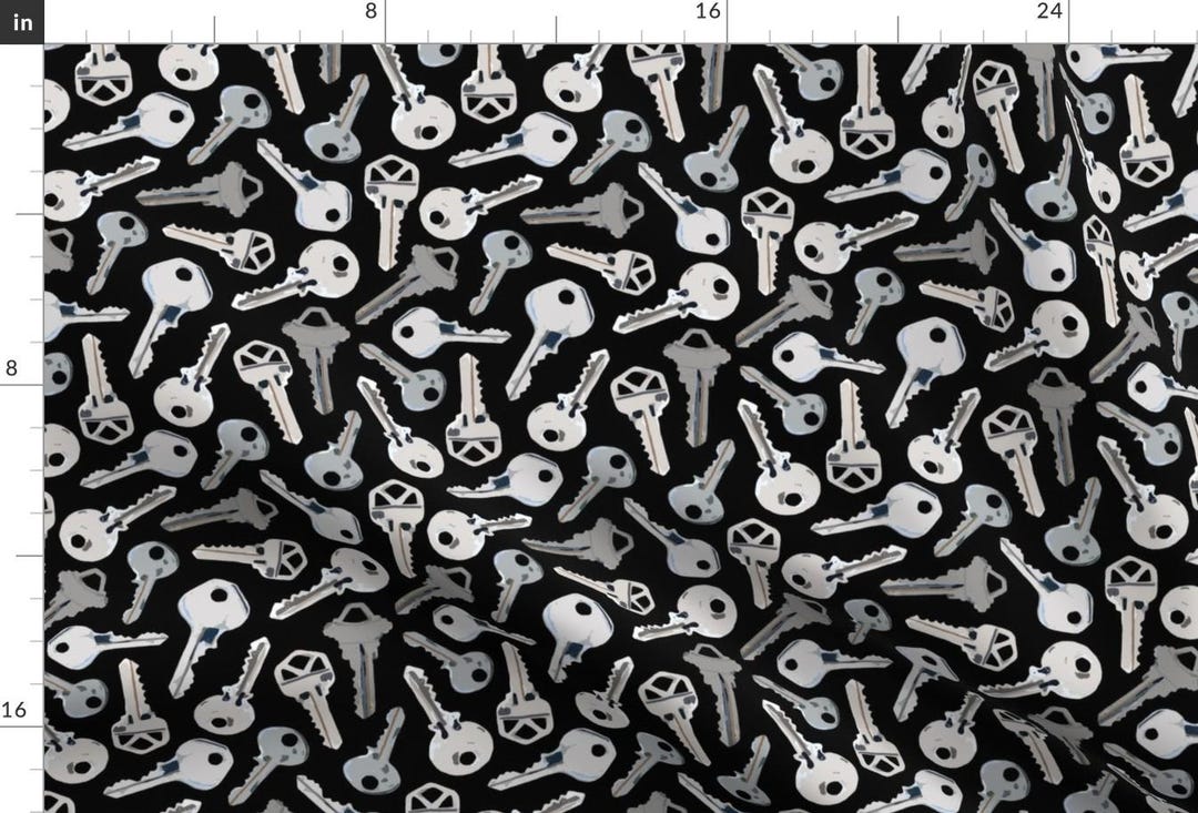 Key Fabric - Dark Keys by Jesseesuem - Gray Black Key Lock Unlock Keys ...