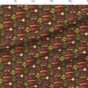 Vegetables Fabric Botanical Root Veggies by Designs by Lisa K Fall ...