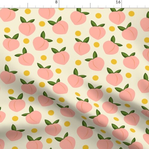 Peach Fabric Peachy-large Scale by Lapetitelecour Peach - Etsy