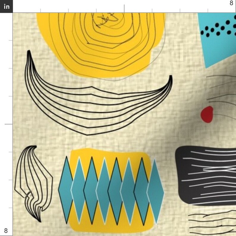 Modern Fabric Mid-century Abstract by Mid-century | Etsy