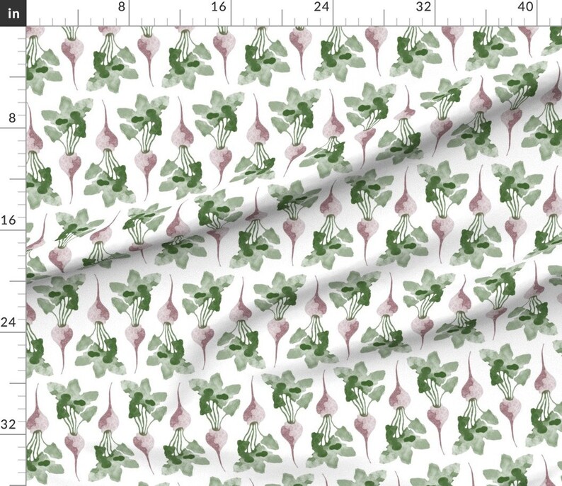 Watercolor Beets Fabric Garden Root Vegetables Salad Red - Etsy