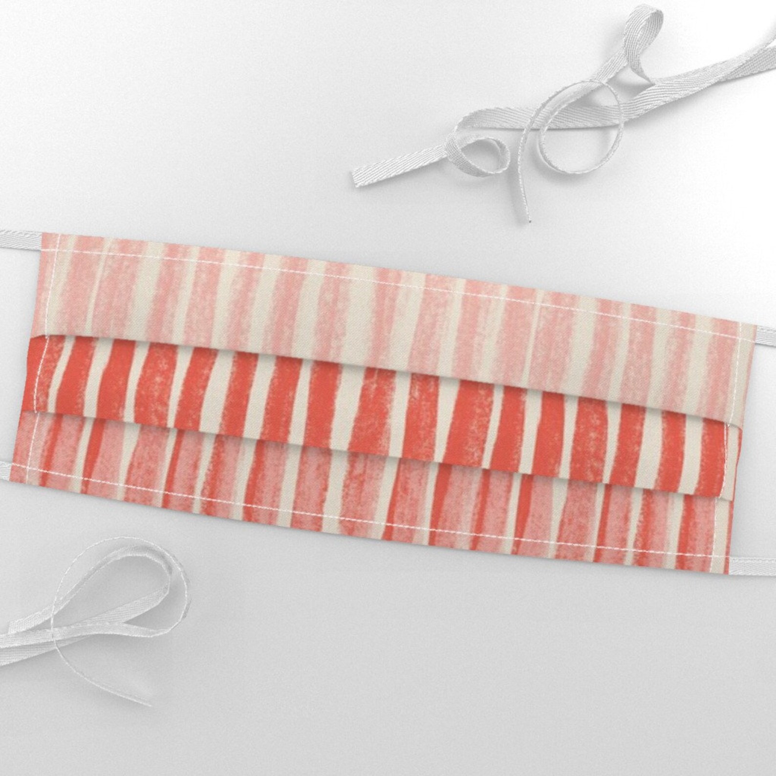 Coral Stripes Minimal Fabric Coral Stripes by - Etsy