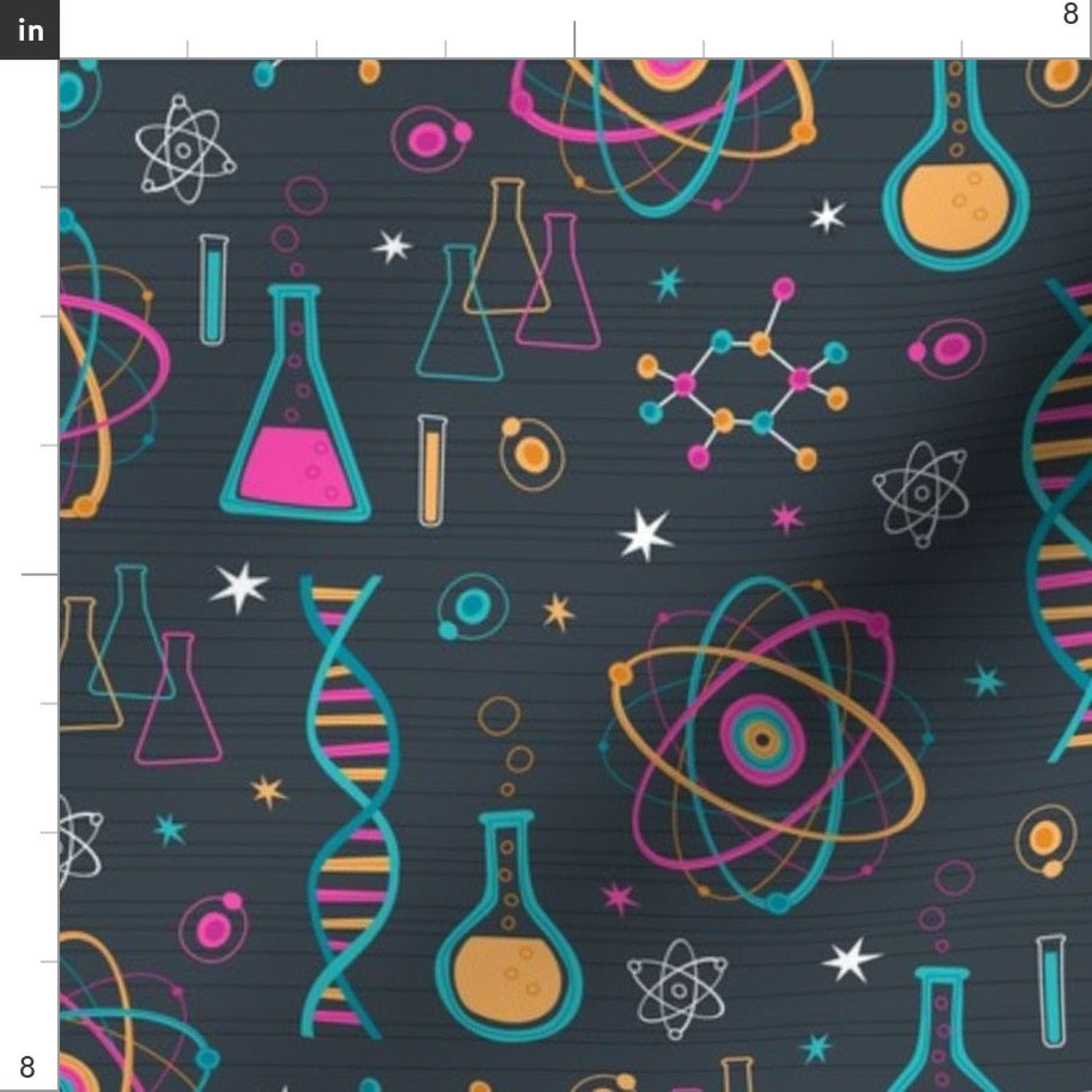 Science Fabric Midcentury Modern Science by Robyriker - Etsy