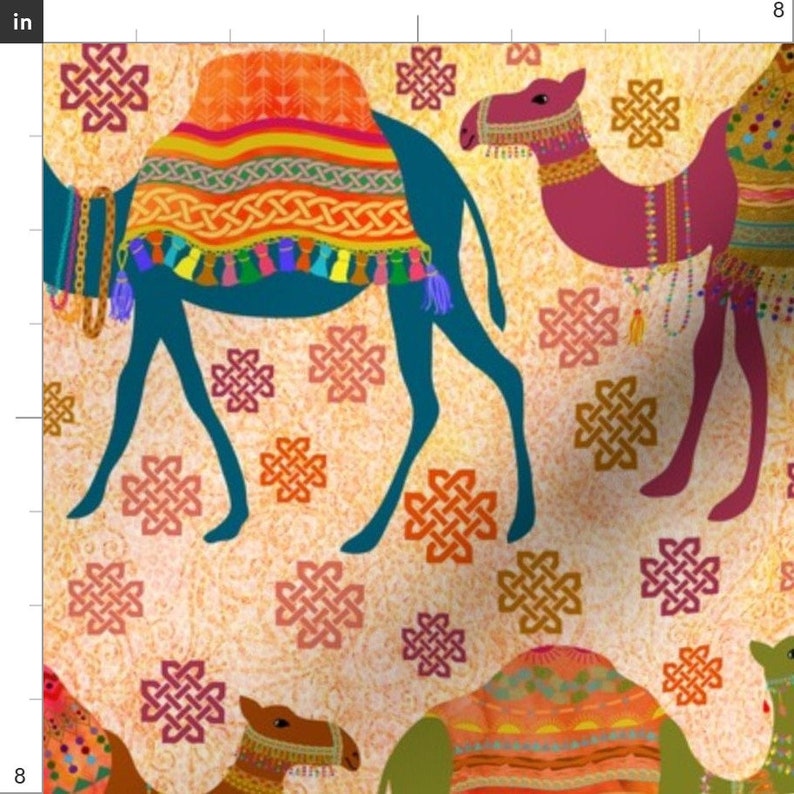 Moroccan Camels Fabric Marrakesh Camel Tours by Vo Aka - Etsy