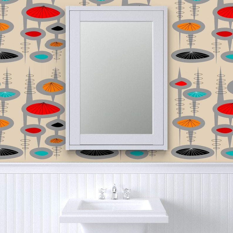 Space Age Wallpaper Atomic Era Space Age by Hot4tees - Etsy