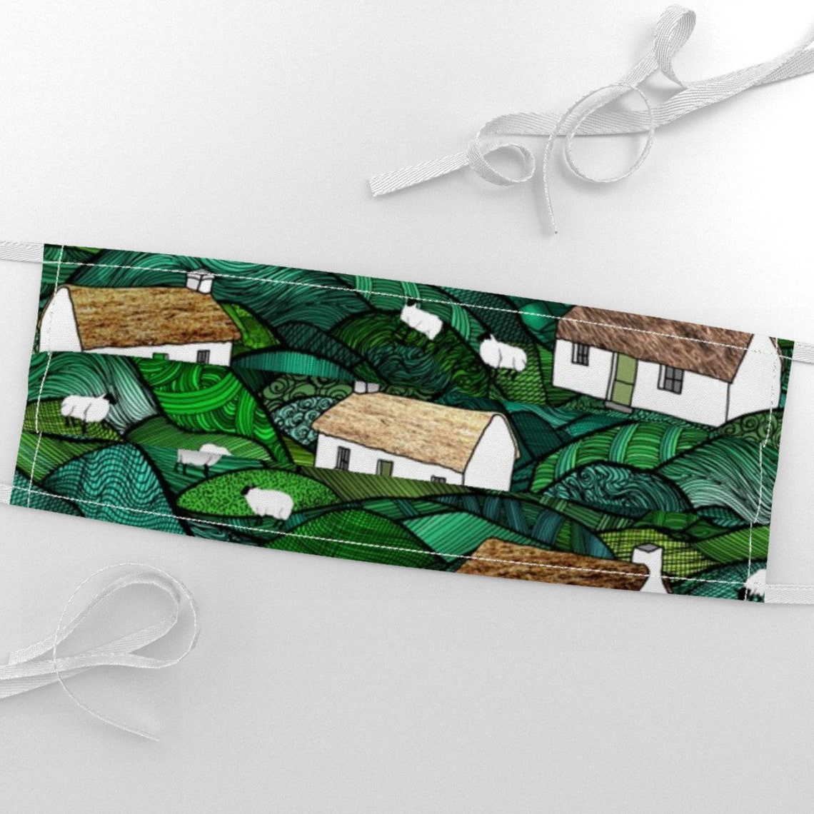 Ireland Fabric Wee Sheep and Rolling Fields of Green by - Etsy Canada