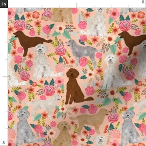 Doodle Dogs Fabric Golden Doodles Dog Floral Fabric Poodle - Etsy
