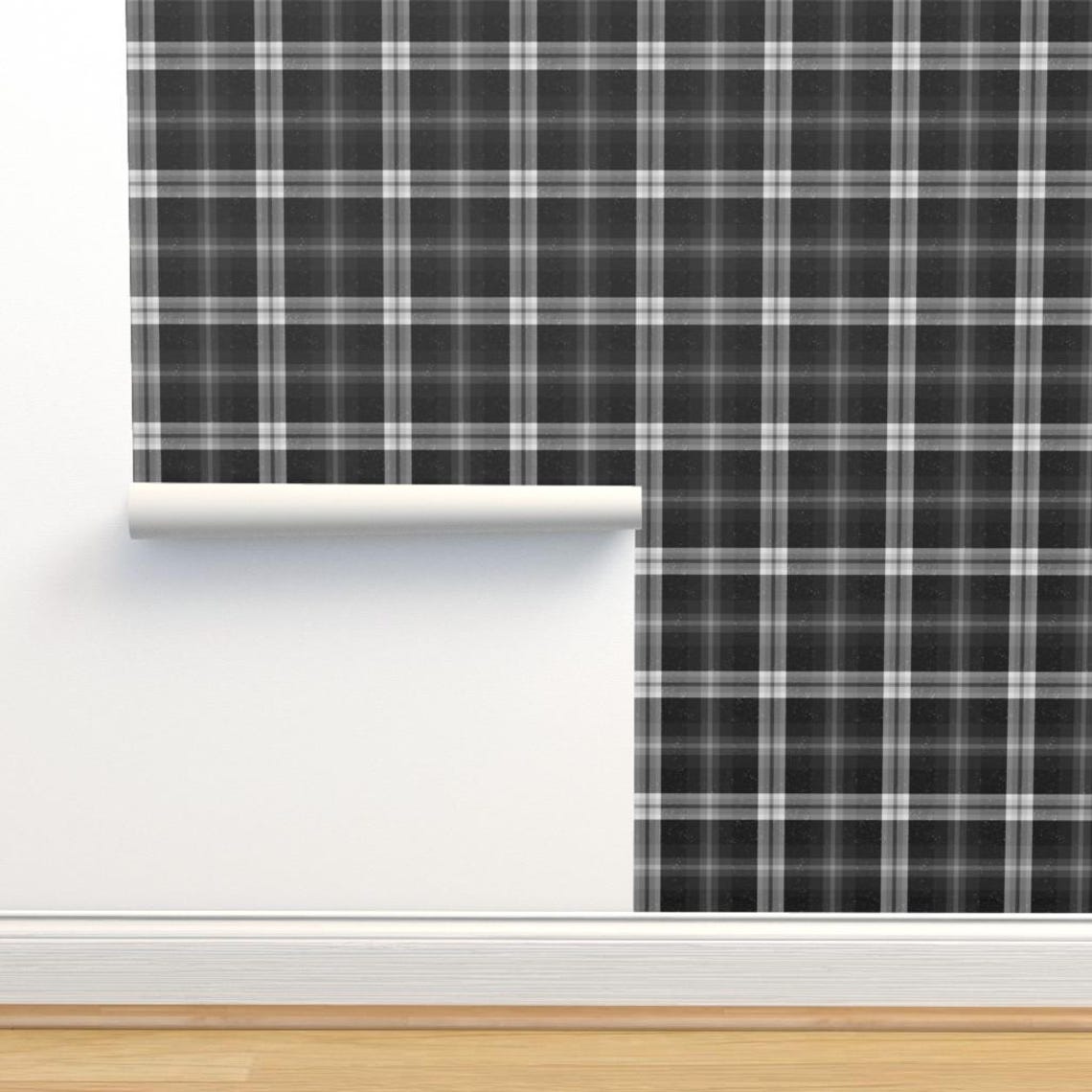 Black & White Plaid Wallpaper - Plaid Galaxy by Idoa- Modern Home Decor ...