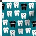 Tooth Fabric Way of the Ninja Tooth Teal by Clayvision Teeth Ninja ...