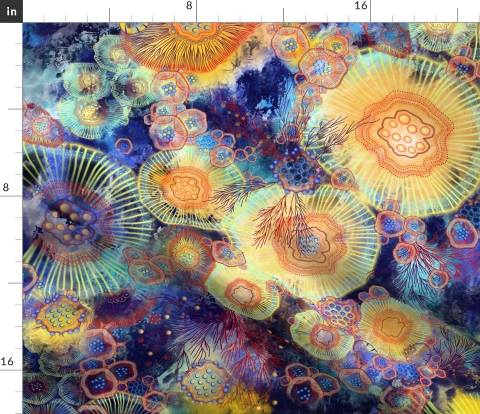 Microscopic Worlds Fabric Micro Organisims by Mimipinto - Etsy