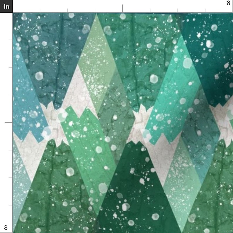 Mountain Fabric Alpine Wilderness Snowy Mountain Peaks - Etsy