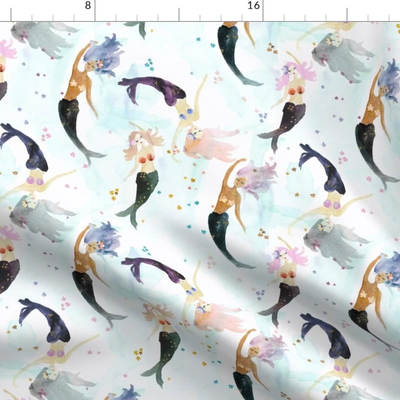 Flannel Mermaid Fabric - Etsy