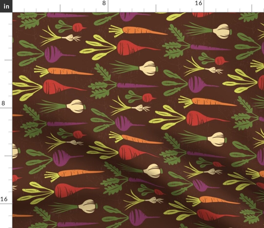 Vegetables Fabric Botanical Root Veggies by Designs by Lisa K Fall ...