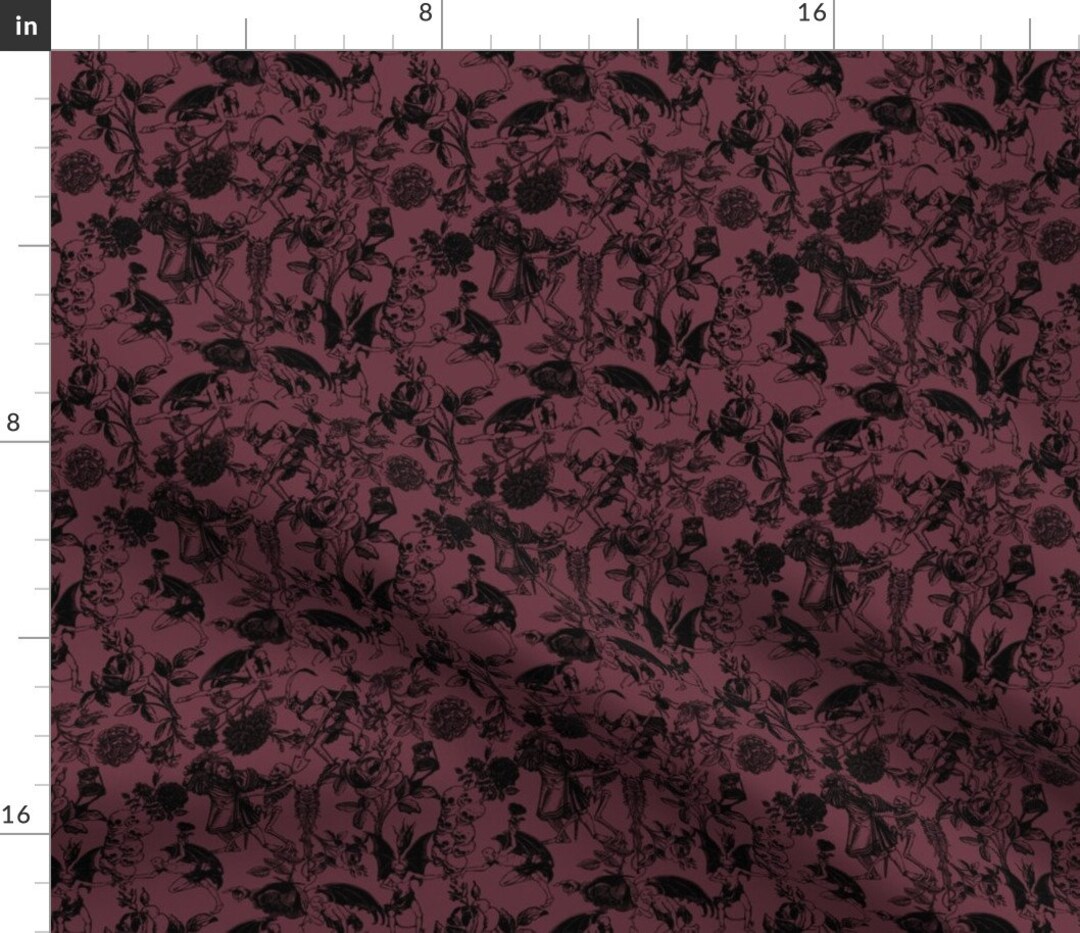 Gothic Fabric Demons and Roses by Yesterdaycollection Horror Rose ...