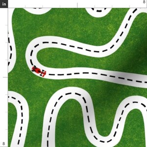 Green Racingtrack Cars Fabric - Speed Racers - Grass Track by ...