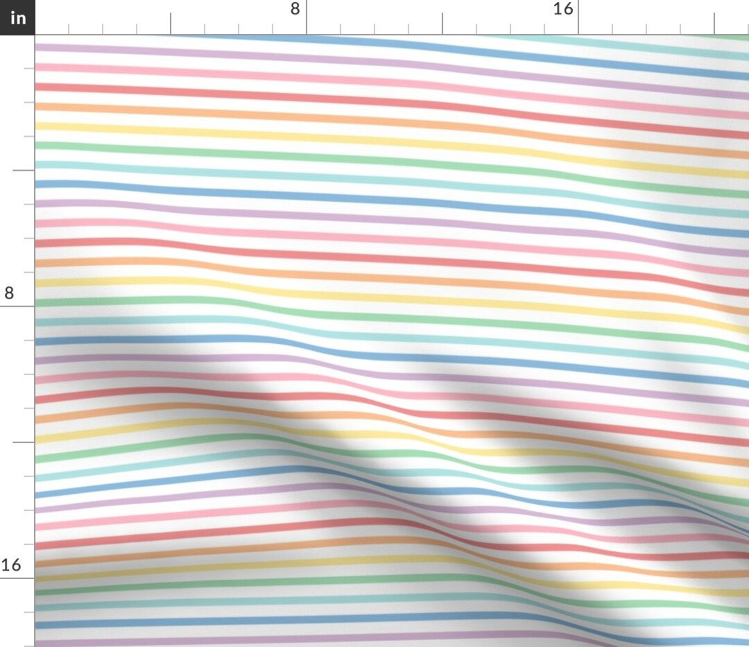 Pastel Stripes Fabric Pastel Rainbow Stripes 1 Horizontal Xl - Etsy