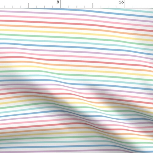 Pastel Stripes Fabric Pastel Rainbow Stripes 1 Horizontal Xl - Etsy
