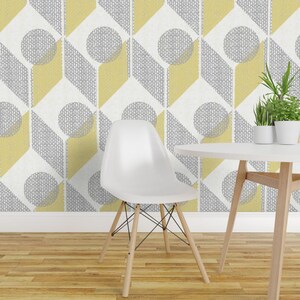 Abstract Wallpaper - Dots Tables Vintage Pale Yellow by Ottomanbrim ...