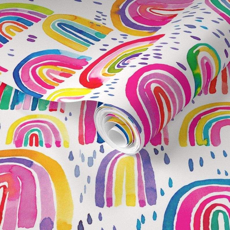 Rainbow Wallpaper Rainbow Design by Ninola-design Kid - Etsy