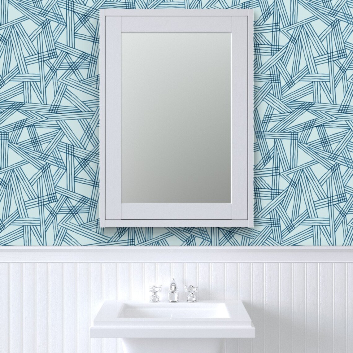 Fragmentation Wallpaper Roosting by Chris Jorge Blue Geo - Etsy