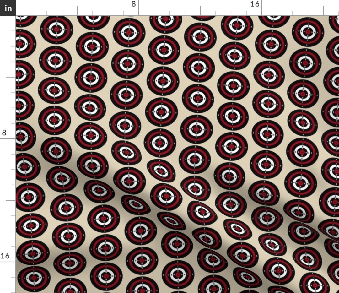 Target Practice Fabric Target Practice Bulls Eye by Bohobear Red ...