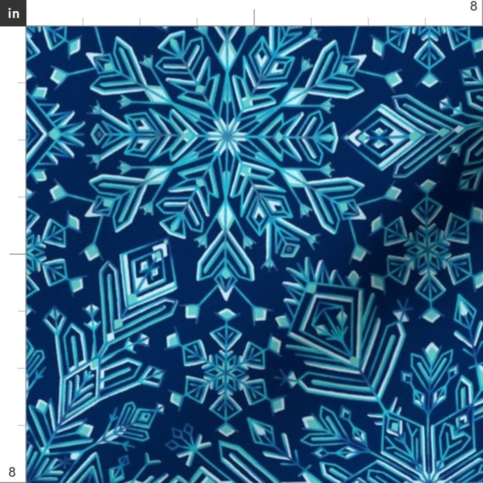 Snowflakes Blue Kaleidoscope Winter Fabric Winter Snowflakes - Etsy