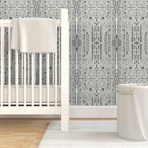 Art Deco Wallpaper - Wacker Tower Fountains by Muhlenkott - Gray White ...