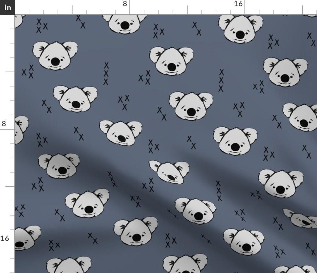 Koalas Fabric Koala / Dark Blue Custom Fabric by Little Arrow Design ...