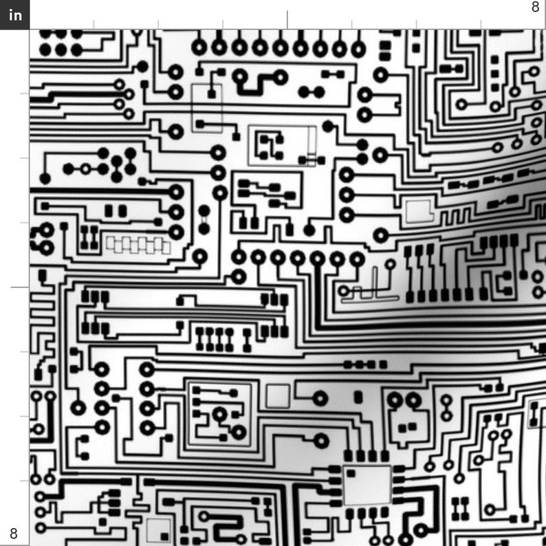 Circuit Board Fabric Circuit Board by Thinlinetextiles - Etsy