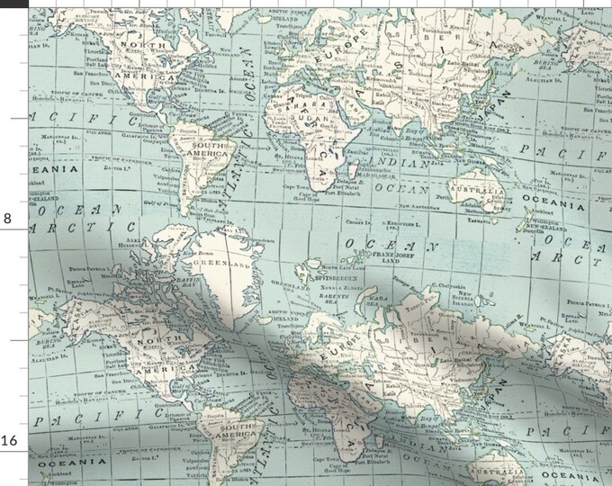 Maps & Planes Fabric World Flight Navigation Flying Travel Maps Globe ...