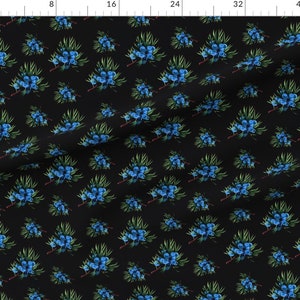 Berries Fabric Juniper Pattern by Zazulla Blue Berries Tree Branch Home ...