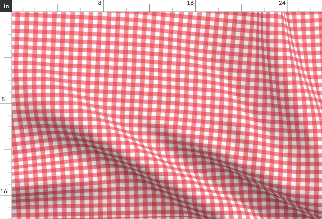 Red Gingham Fabric - Gingham Red by Sylviaoh - Red and White Gingham ...