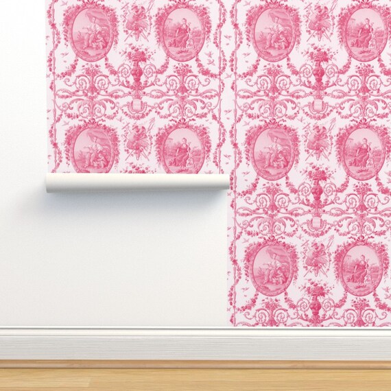 Rococo Wallpaper Pink Dawn Rococo Harvest by - Etsy