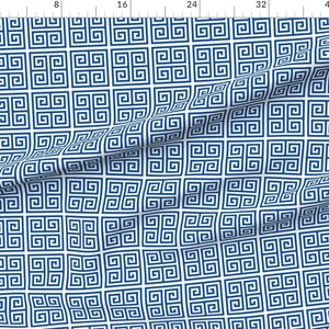 Classic Greek Key Fabric Greek Keys by Zephyrous Blue White Geometric ...