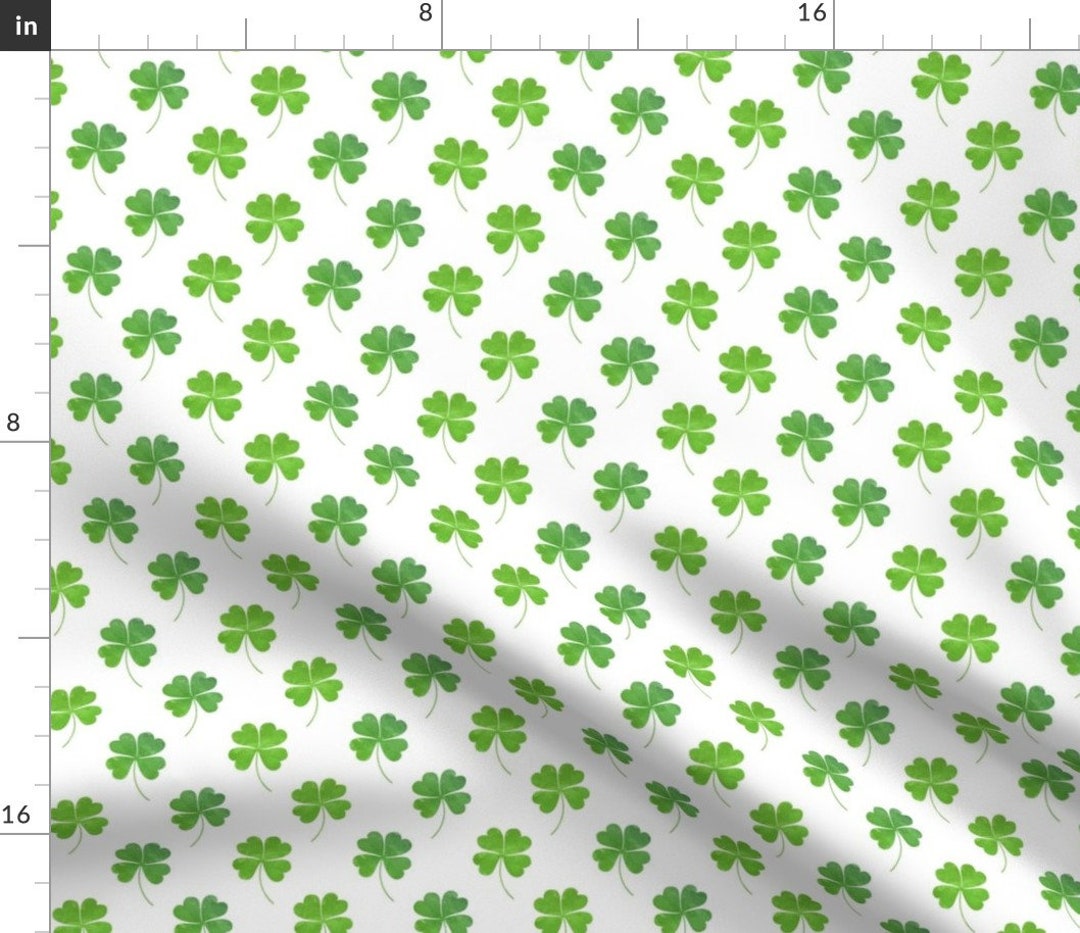 Green Clovers Fabric Green Clovers Lucky Shamrocks St Patricks Day by ...