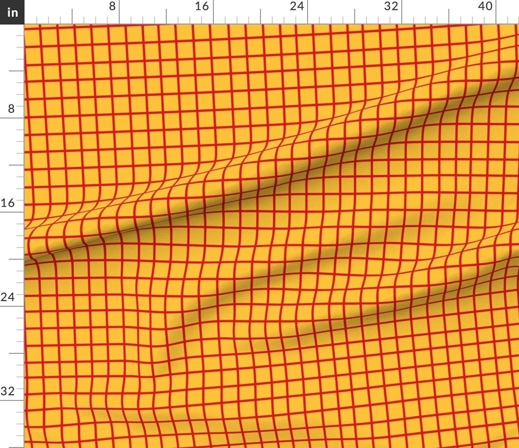 Yellow Squares Fabric Yellow Grid by Ellegarrettdesigns - Etsy