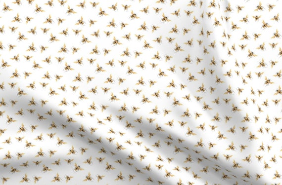 Honey Bee Fabric Honey Bee Golden By Thistleandfox Modern | Etsy