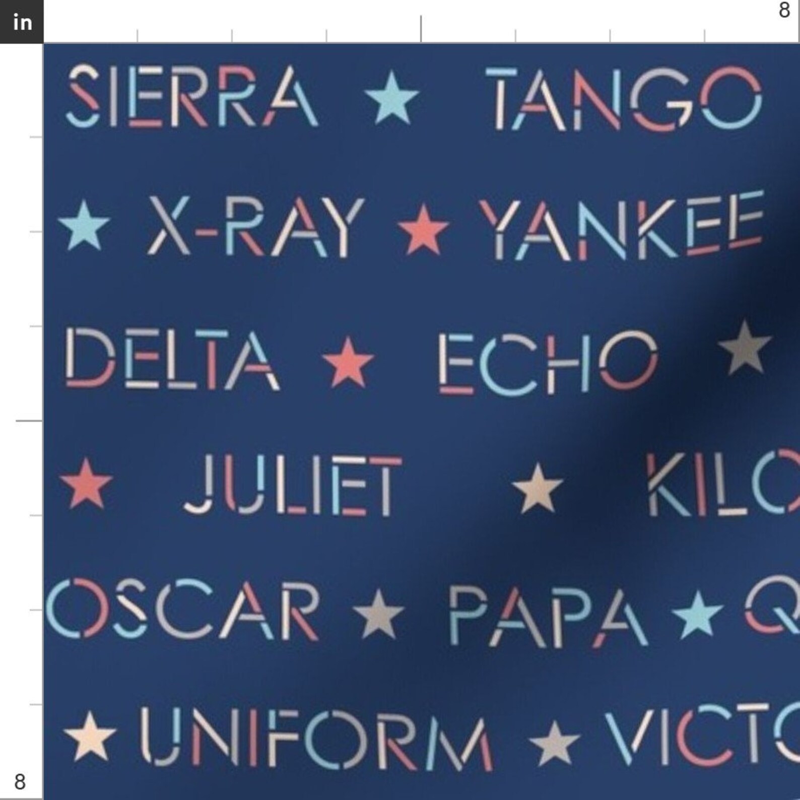 Alphabet Fabric Nautical Alphabet Navy by Weavingmajor - Etsy